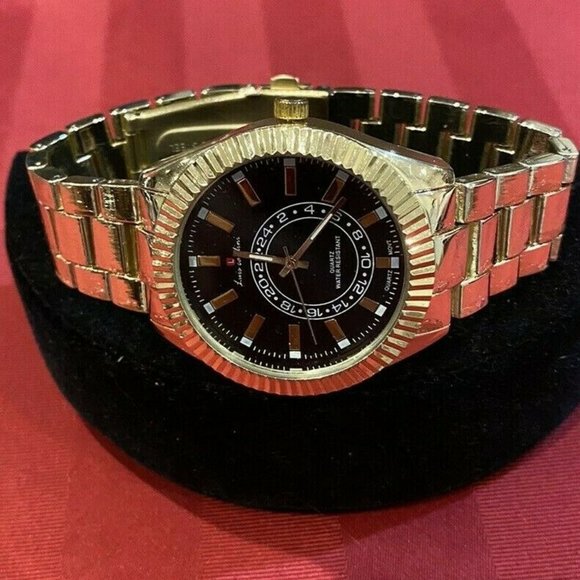 Luis Cardini | Accessories | Luis Cardini Mens Gold Tone Quartz Watch ...